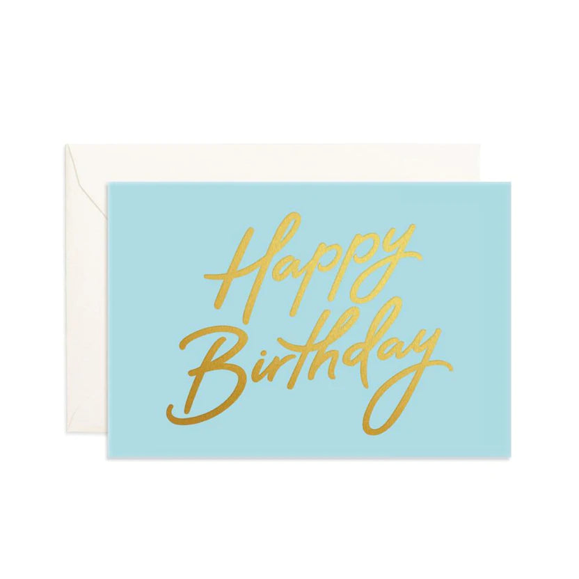 Happy Birthday Aqua Mini Greeting Card – Ebb+Flow Boutique
