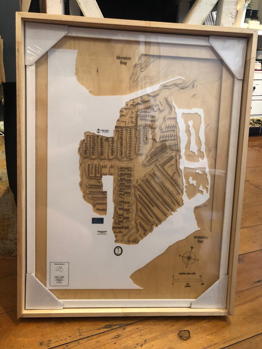 Map of Manly Harbour 3D Contour Map – Ebb+Flow Boutique