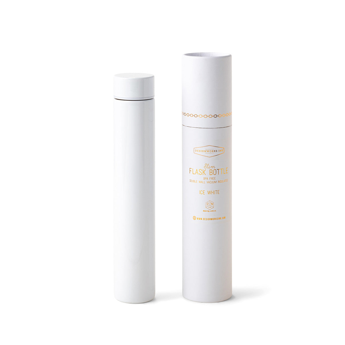 White Slim Flask Bottle in Tube – Ebb+Flow Boutique