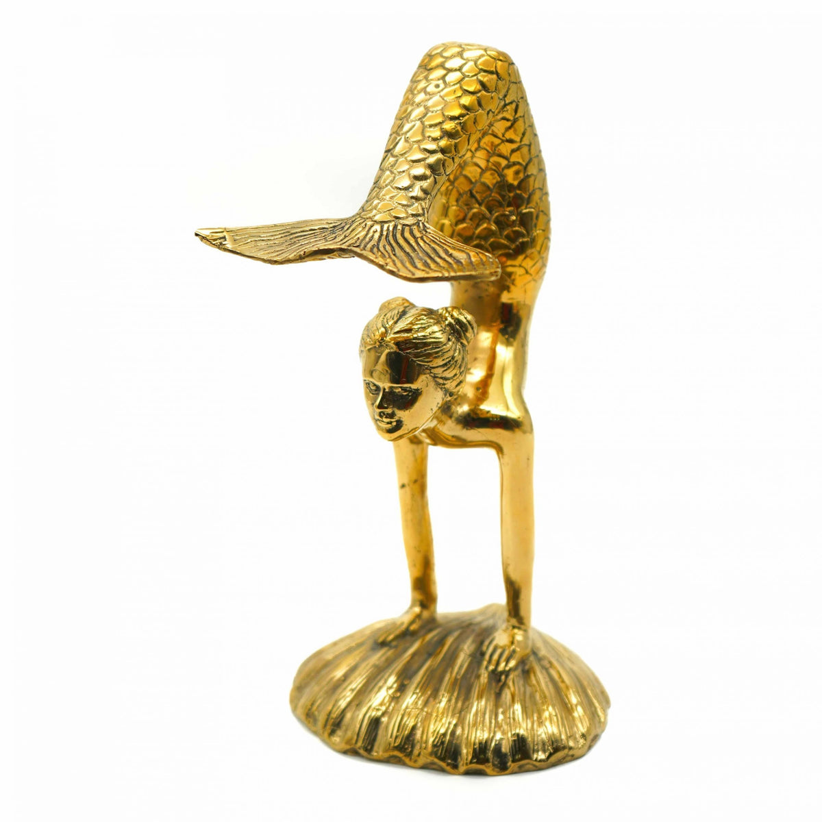 Brass Mermaid Handstand on Clam – Ebb+Flow Boutique